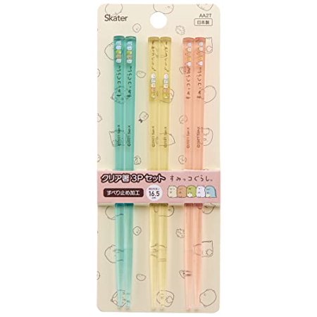 Skater Acrylic Clear Chopsticks 16.5cm 3 Set Sumikko Gurashi Made in ...