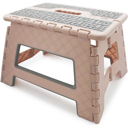 XBRW BKH1100 9 Folding Step Stool, Non-Slip Textured Grip Surface ...