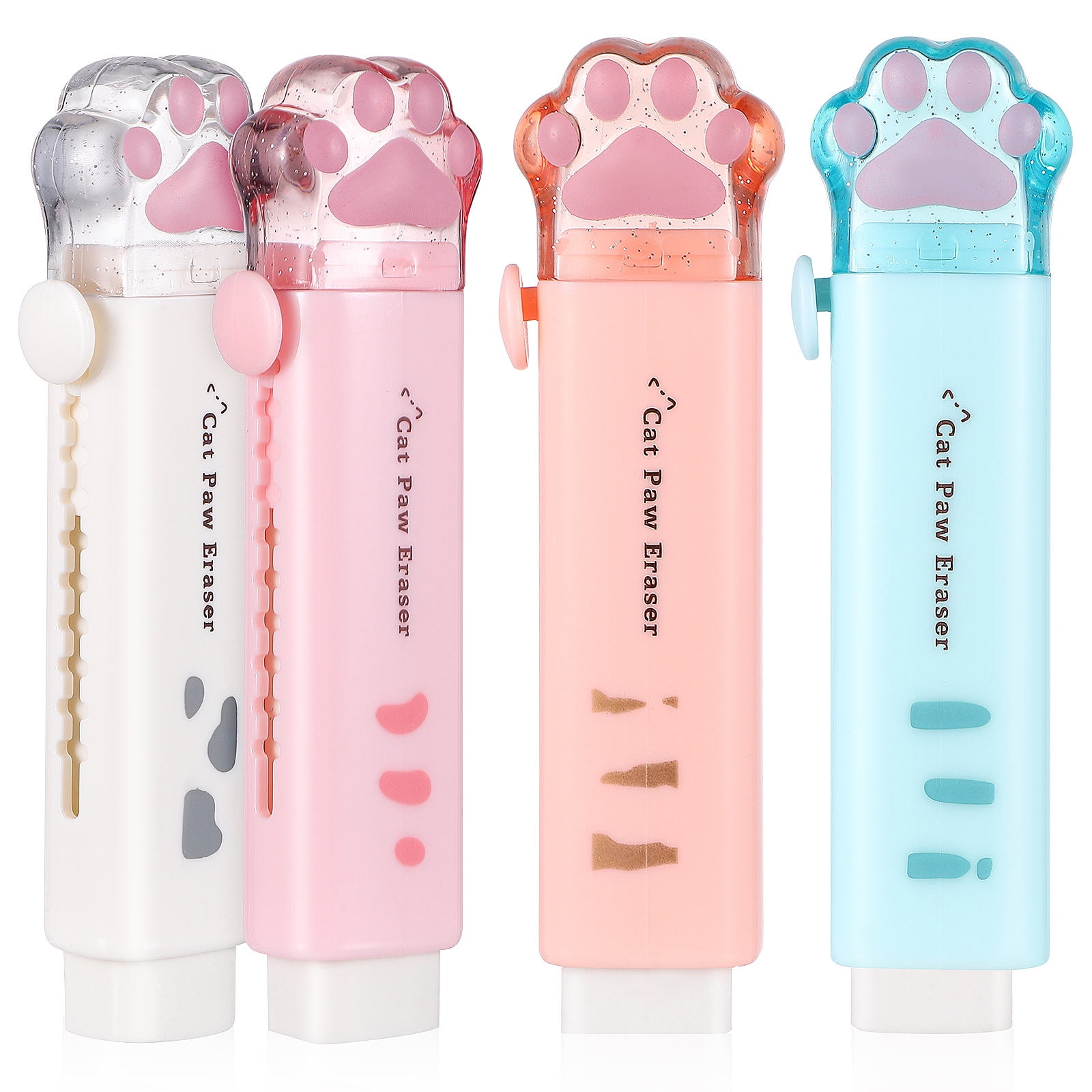 Click here for Showeroro 4pcs Cute Cat Paw Retractable Erasers As... prices