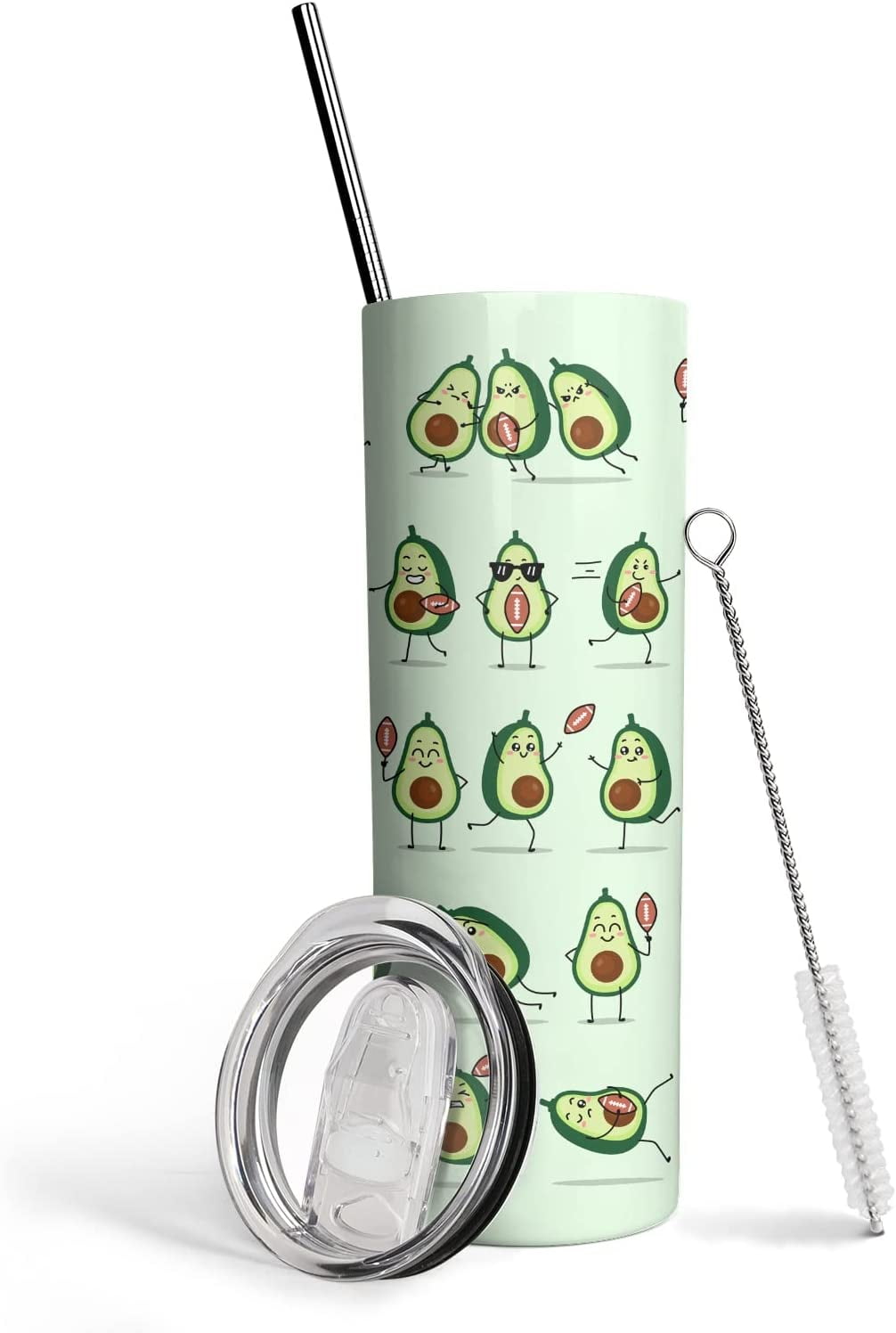 Avocado Water Bottles 20 Oz Tumbler with Lids and Straws Avocado Stuff ...