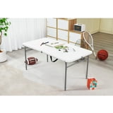 Mainstays 4 Foot Fold-in-Half Adjustable Folding Table, White - Walmart.com