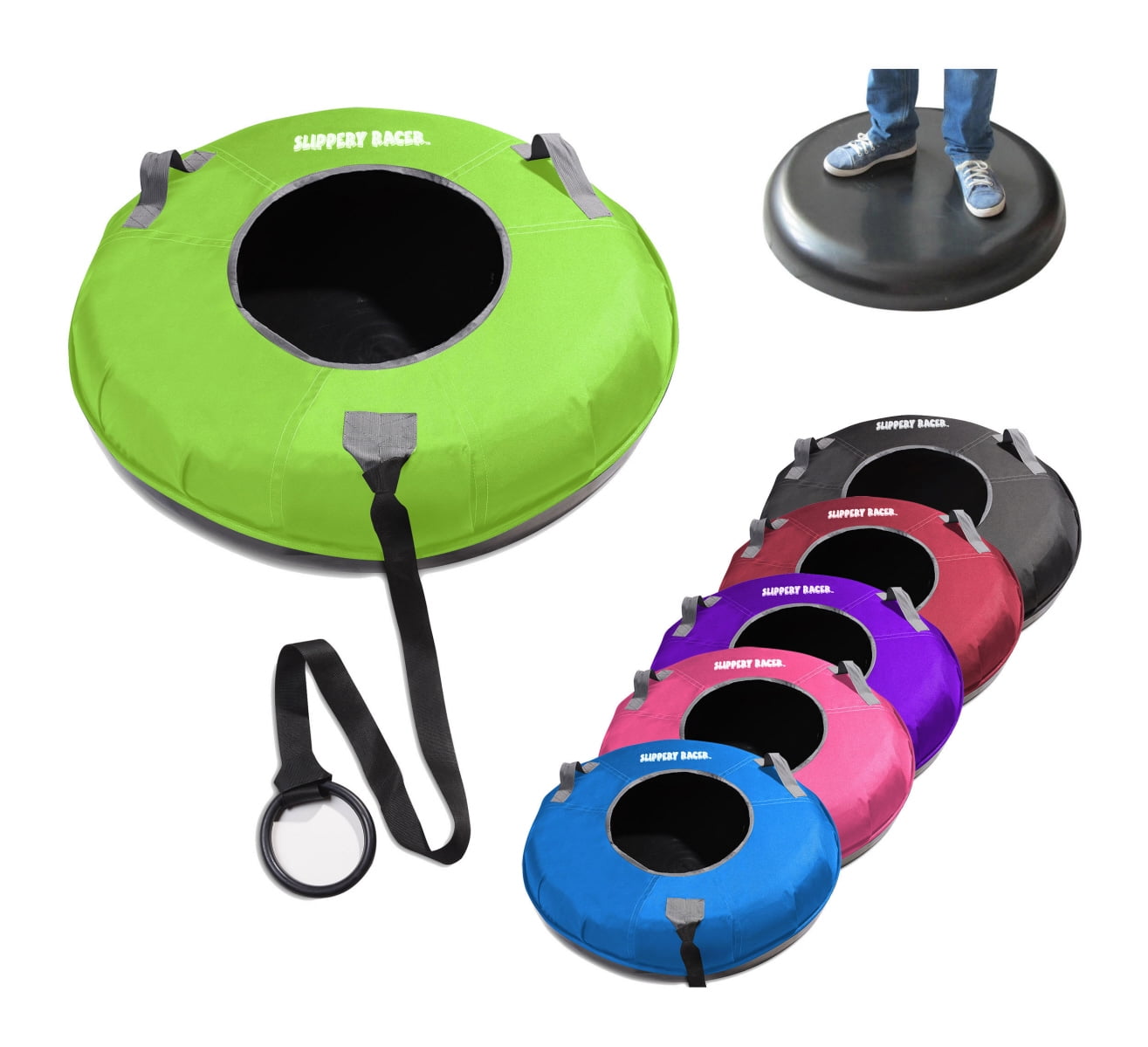 Slippery Racer Grande XL Hard Bottom Inflatable Snow Tube - Walmart.com