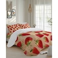 4 Piece Duvet Cover Set Twin, Farmhouse Strawberry Wood Texture Soft ...