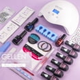 Gellen Gel Nail Polish Kit - UV Light, 6 Colors, Nail Dryer, Base Top ...
