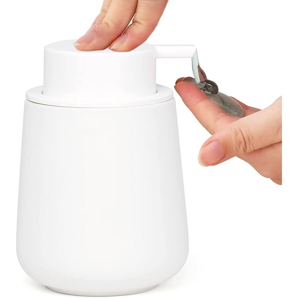 White Soap Dispenser - Ceramic Hand Dish Soap Dispenser for Bathroom ...