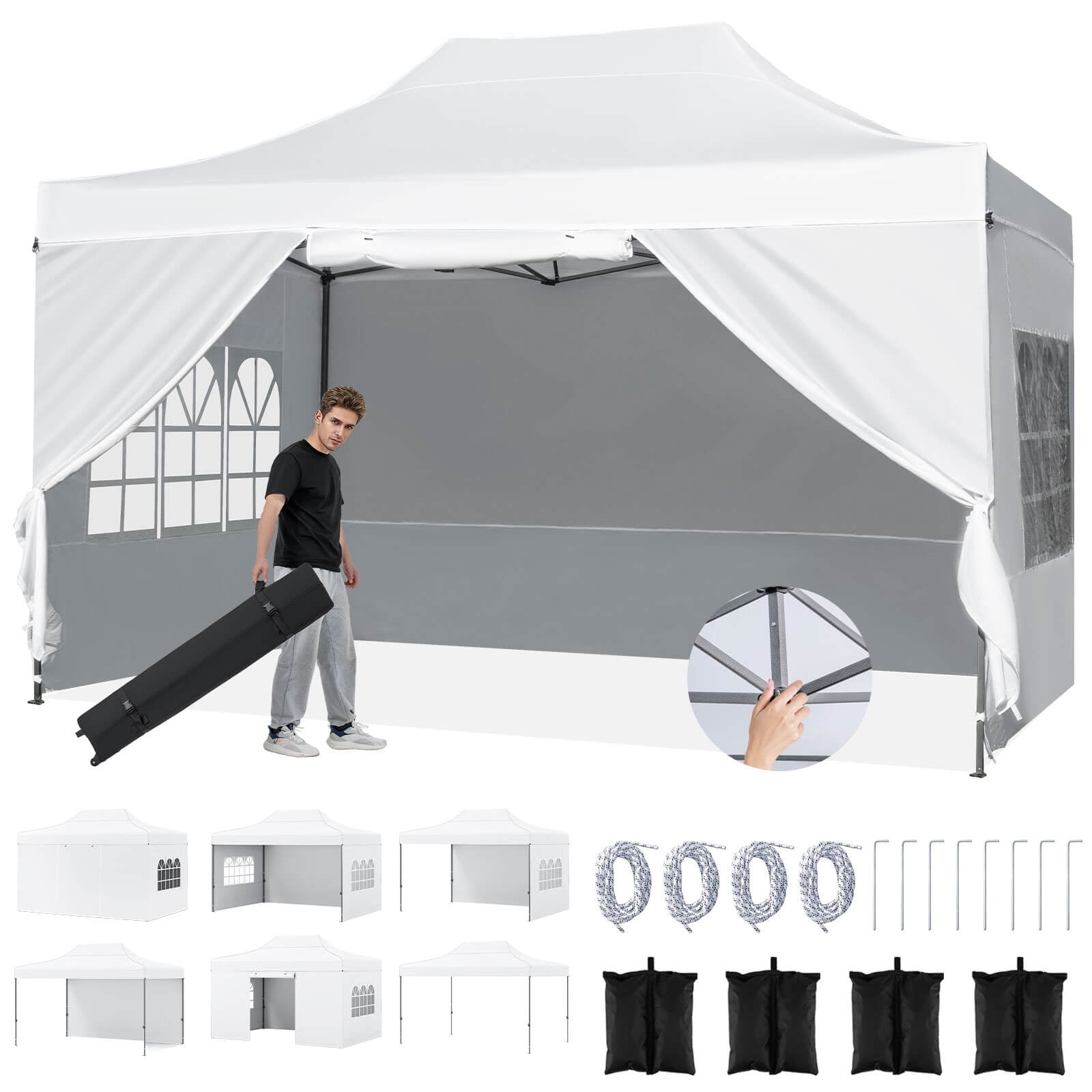Click here for Costway 10 X 14 Ft Pop Up Canopy Tent With 4 Sidew... prices