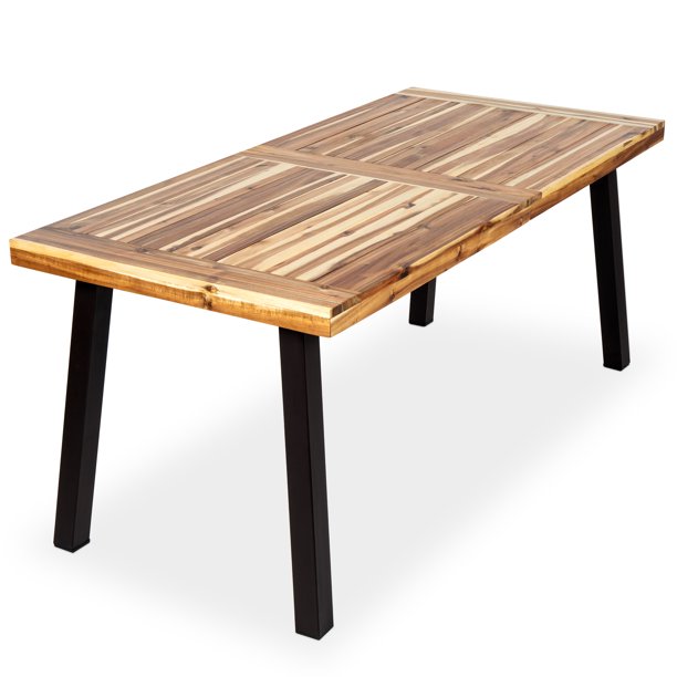 Best Choice Products 6 Person Indoor Outdoor Patio Rustic Acacia Wood