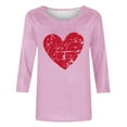 Amidoa Teacher Tops for Women 2025 Comfy Valentines 3/4 Sleeve Pink ...