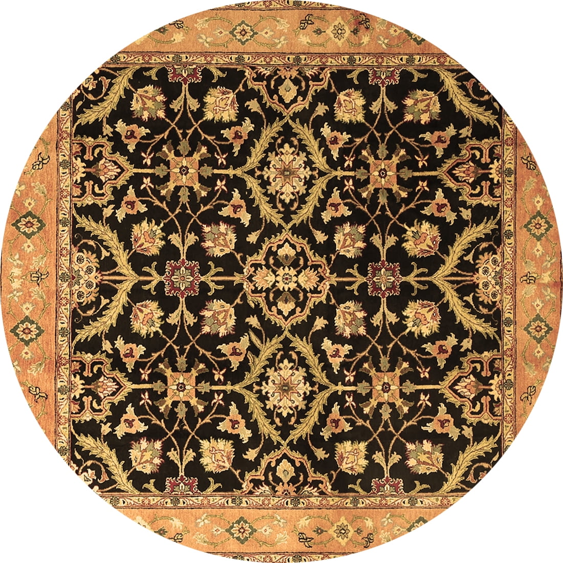 Ahgly Company Indoor Round Persian Brown Traditional Area Rugs, 8 ...