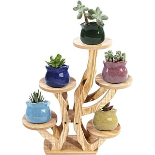 THY Collectibles Oriental Rosewood 3-Plant Stand, Small Plant Stand for ...