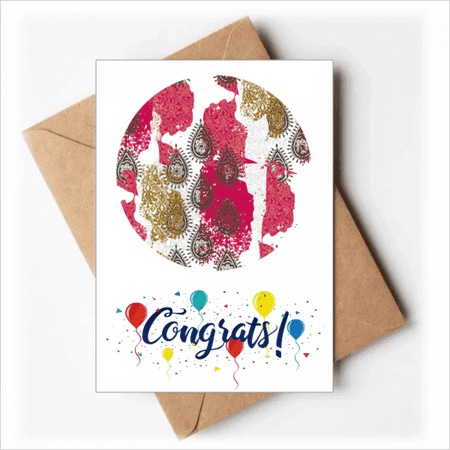 Red Yellow Flower Pattern Wedding Cards Congratulations Greeting ...