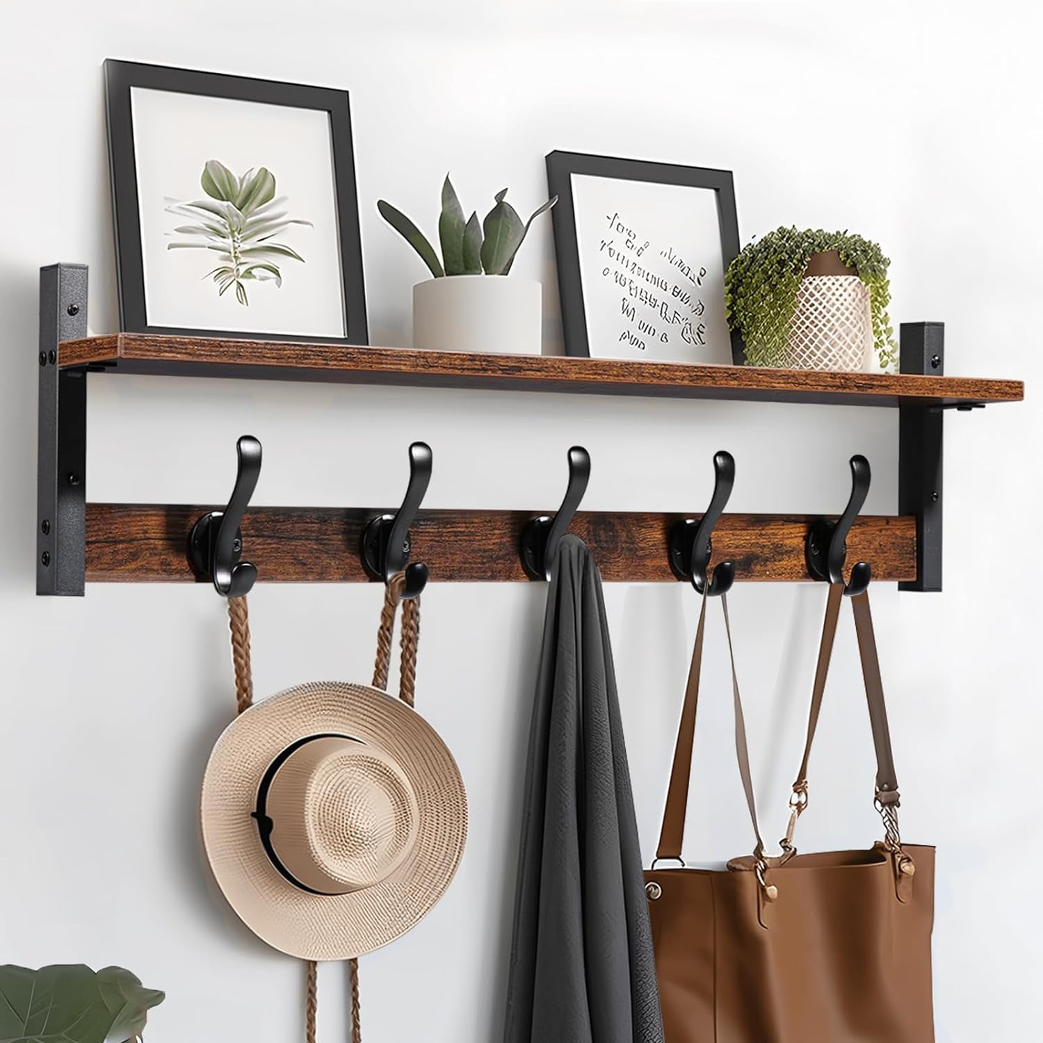 Click here for Wangbasdasd 29 Rustic Coat Rack Wall Mount With Sh... prices