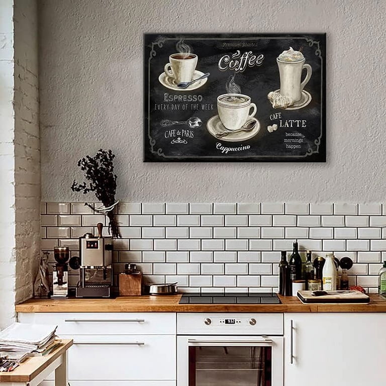 Kitchen Wall Coffee Decor COLIBYOU Coffee Scroll Metal Cup Wall Art