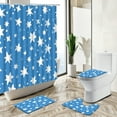 Cartoon Star Star Shower Curtains Child Bathroom Set Blue White Black ...
