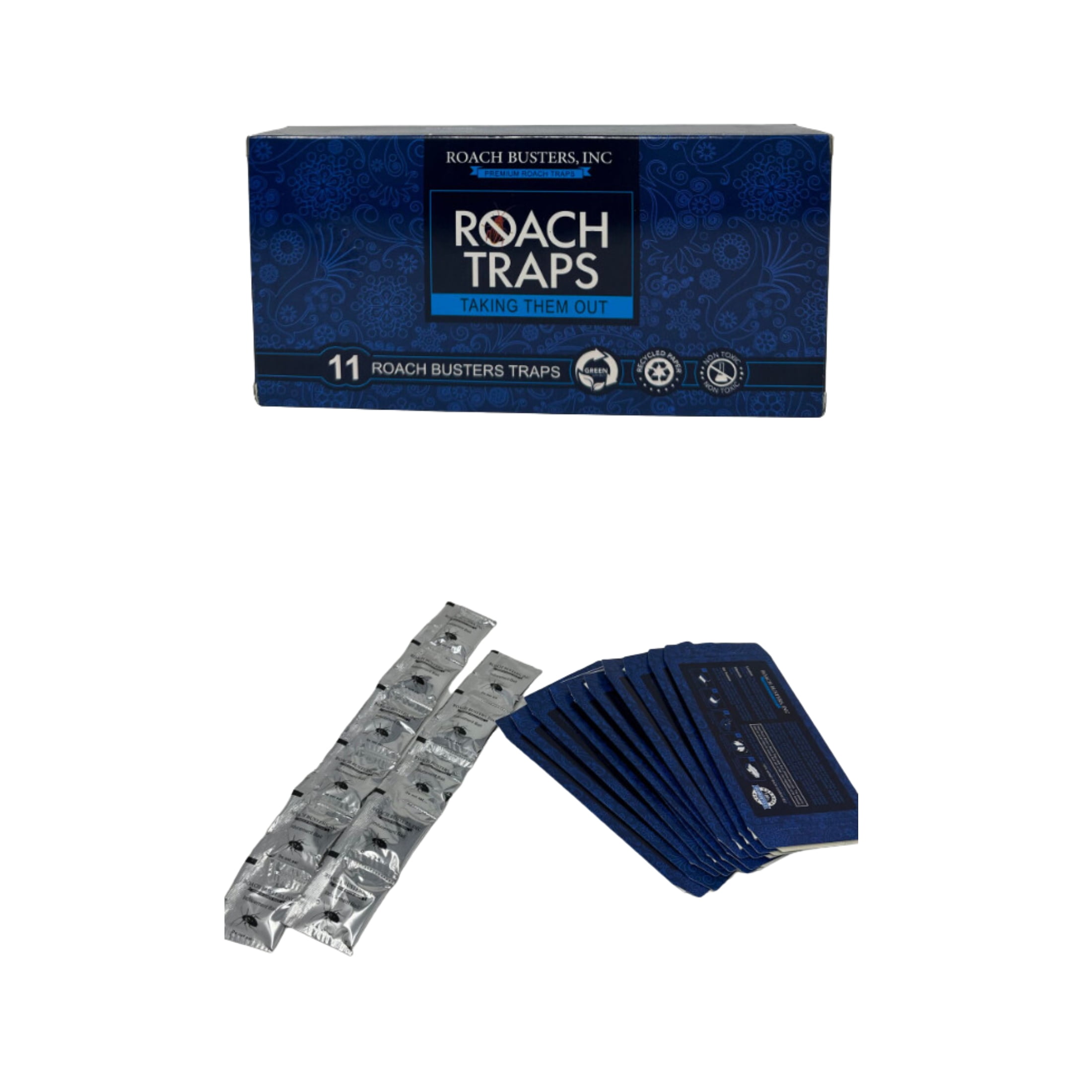 Roach Traps 11 Pcs Premium Non-Toxic Cockroach Trap Recyclable Non ...