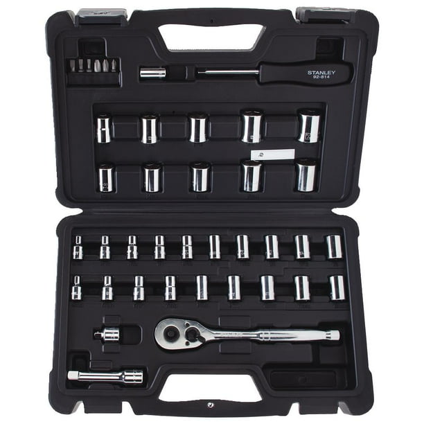 STANLEY STMT71648 40-Piece Mechanics Tool Set, Chrome - Walmart.com ...