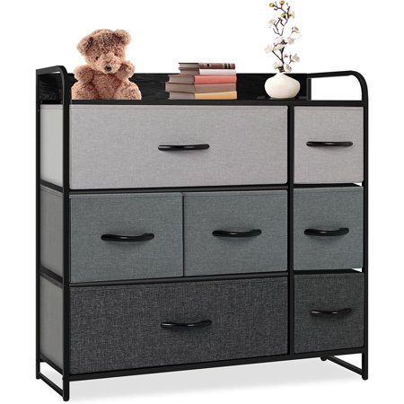 Small Dresser 7 Drawers, Closet Dresser for Bedroom Nursery, Fabric ...