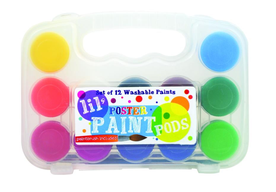 OOLY, Lil' Paint Pods Poster Paint with Brush, Set of 12 (126-1 ...