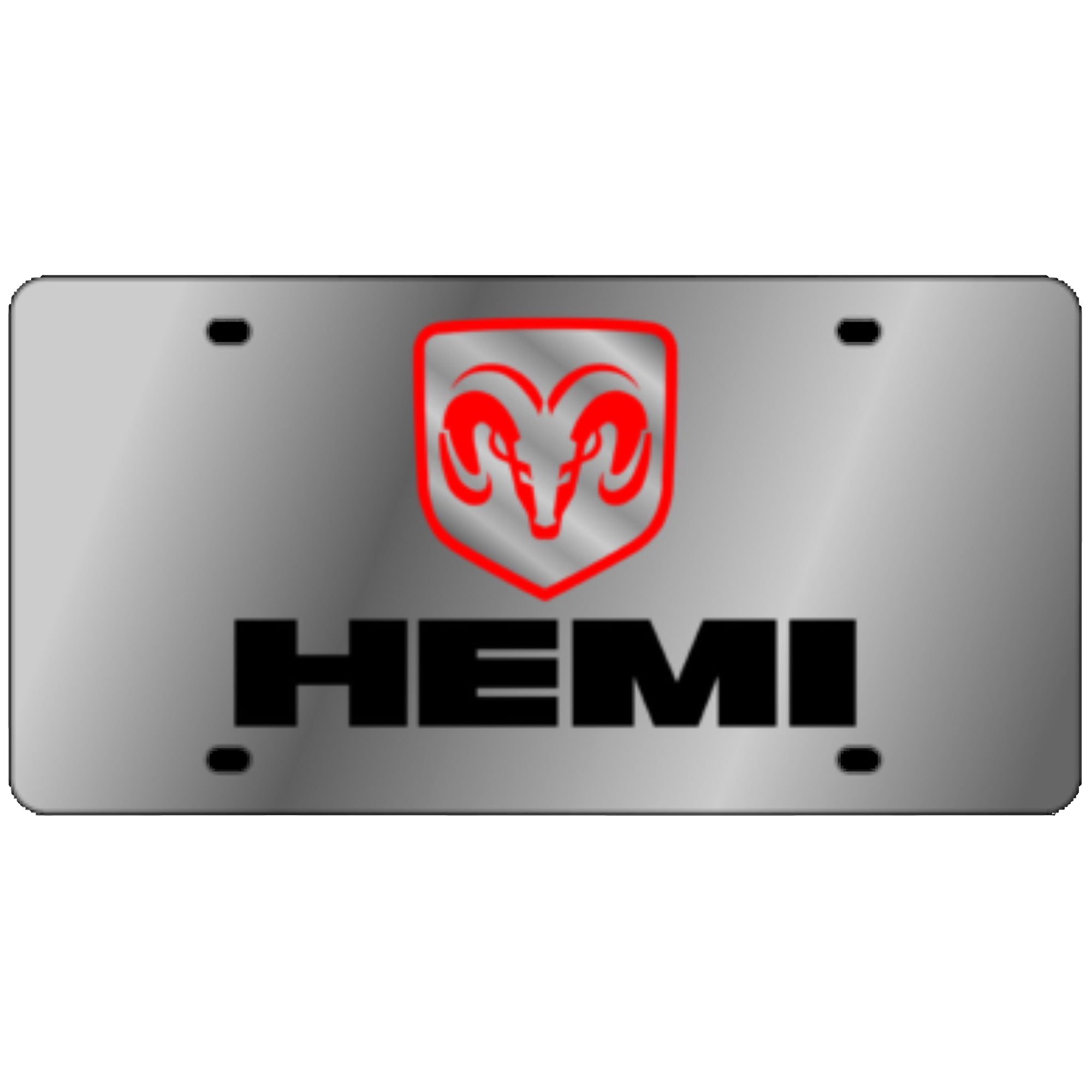 Dodge Ram Hemi Logo License Plate(Chrome) - Walmart.com