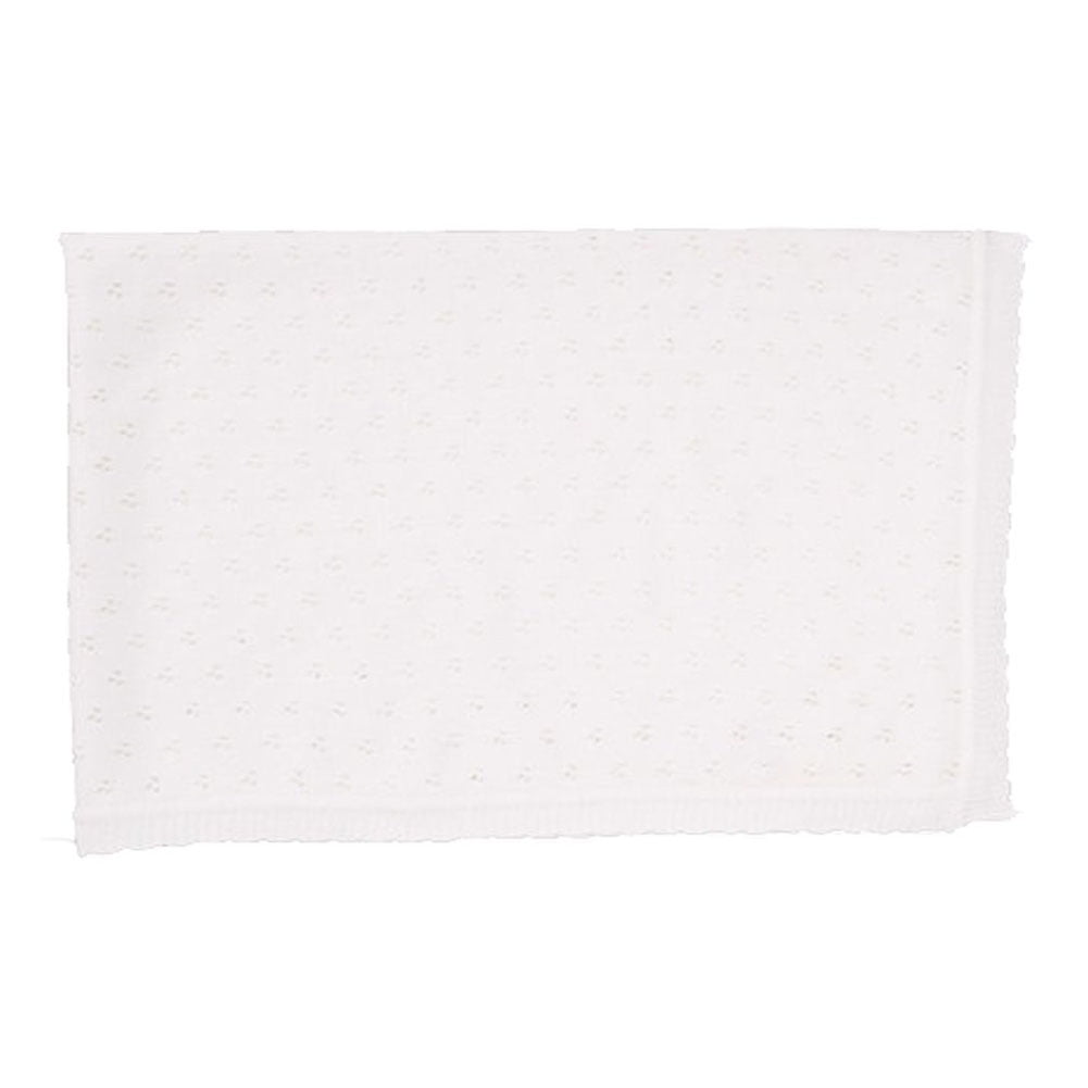 Click here for Baby Mode Pointelle Knit Blanket - White 30 X 40 prices