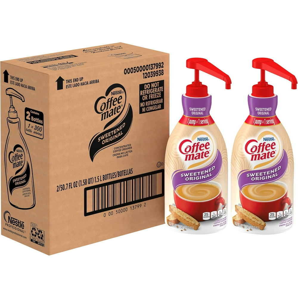 Coffee mate, NES13799CT, Sweetened Original Liquid Coffee Creamer Pump ...