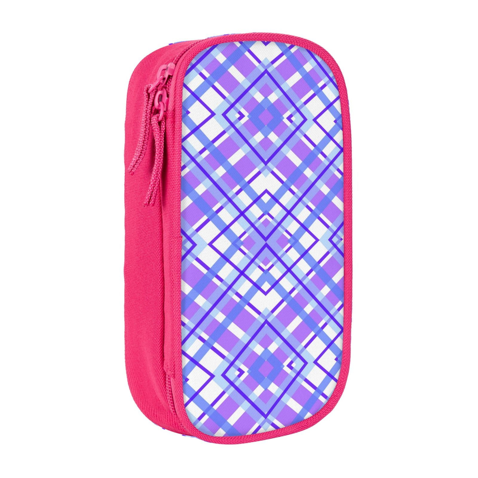 XMXY Geometric Plaid Checkered Pencil Case Cute Aesthetic, Portable ...