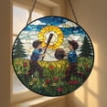 Decorative Baseball Kids Scene Stained Glass Style Suncatcher Window ...