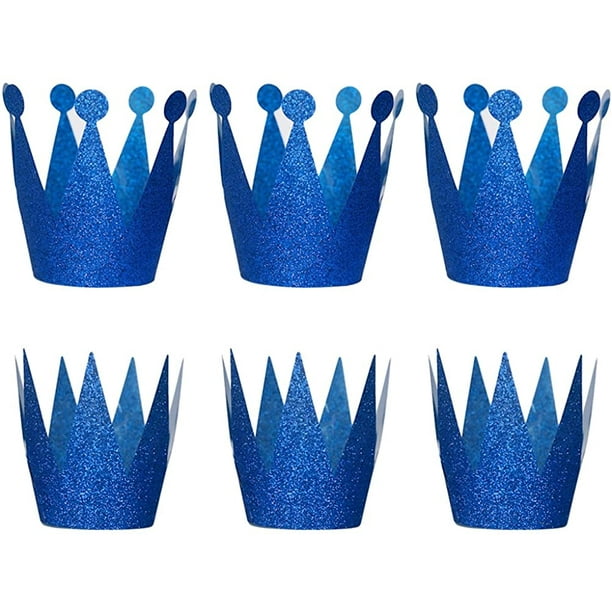 24PCS Glitter Birthday Crown Hats Party Hats Princess Prince Crowns ...