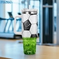 Football Design 40oz Stainless Steel Handle Insulated Mug (with Lid ...