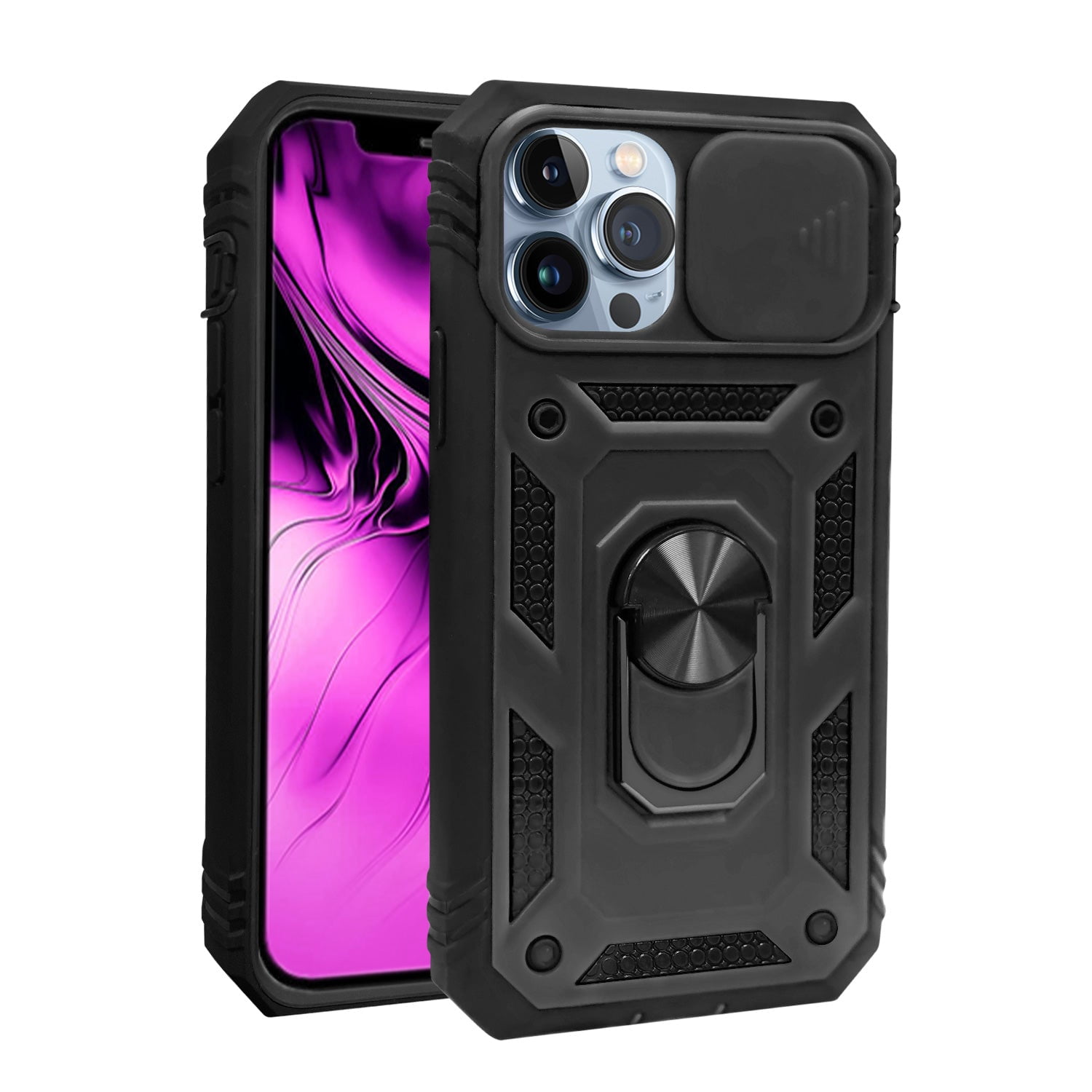 iPhone 12 Pro Case - Heavy-Duty, Ring Holder, Camera Cover - Walmart.com