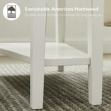 Leick Home Haven Ridge Wood Wedge End Table with Shelf, Farmhouse White ...