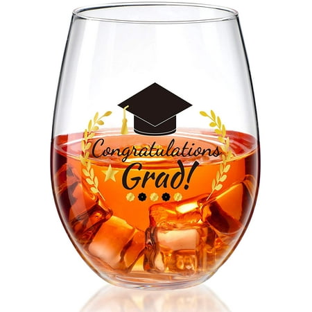 Graduation Stemless Wine Glass Congratulations Grad Wine Glass for Him ...