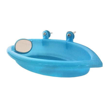 Bird Water Bath Tub Home Cage Accessory Bird Bath with Mirror Portable ...