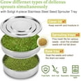 2-Tier Stackable Stainless Steel Seed Sprouting Kit with Mesh Trays ...