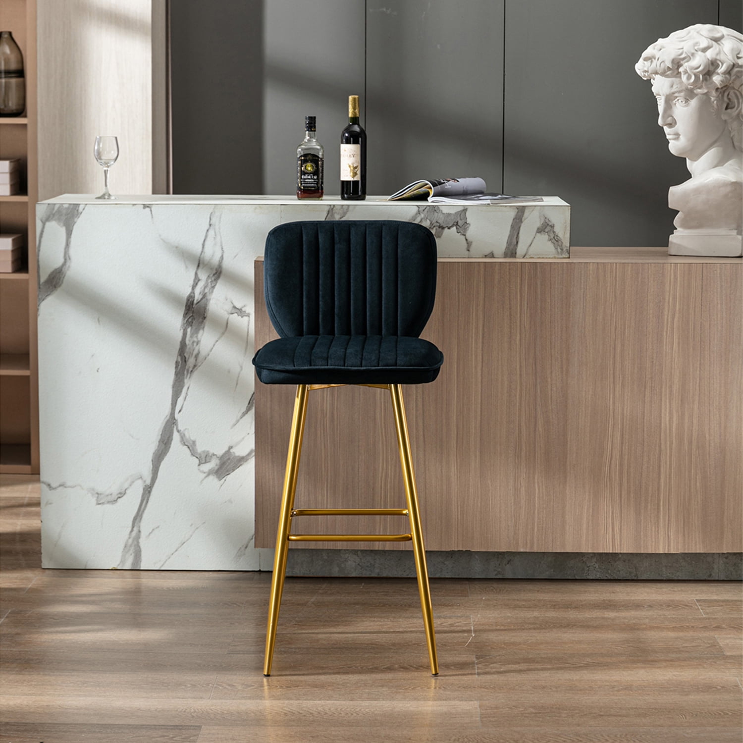 Kepooman Modern Design Bar Stools Set of 1 with Back for Bar Counter ...