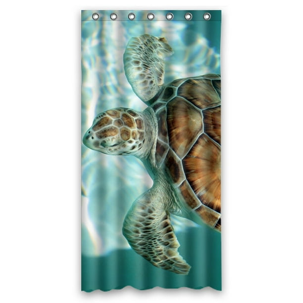 GCKG Swimming Sea Turtle Bathroom Shower Curtain, Shower Rings Included ...