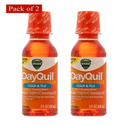Vicks Dayquil Cold & Flu Non-Drowsy Liquid 236ml (Pack of 2) - Walmart.ca