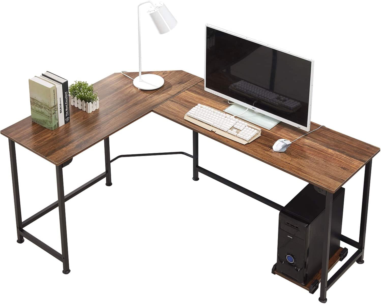 Beech Aingoo Computer Desk with 3 Drawers Large Home Office Desk PC ...