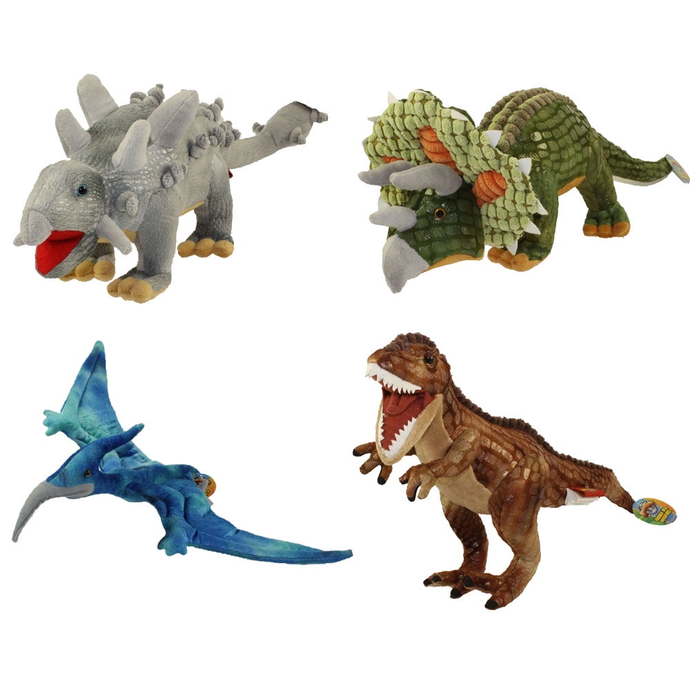 Adventure Planet Plush - SET OF 4 DINOSAURS (Ankylasaurus, T-Rex ...