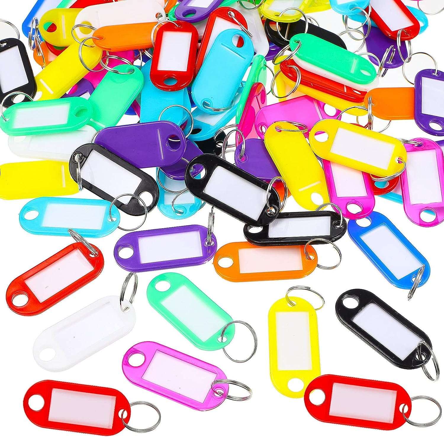 Name Tags with Rings 150 Pcs Key Tags Writable Key Tags Plastic Key ...
