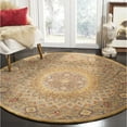 SAFAVIEH Heritage Shevon Traditional Wool Area Rug, Light Brown/Grey, 5 ...