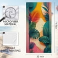 Oversized beach towels boho tropical leaves on a colorful background ...