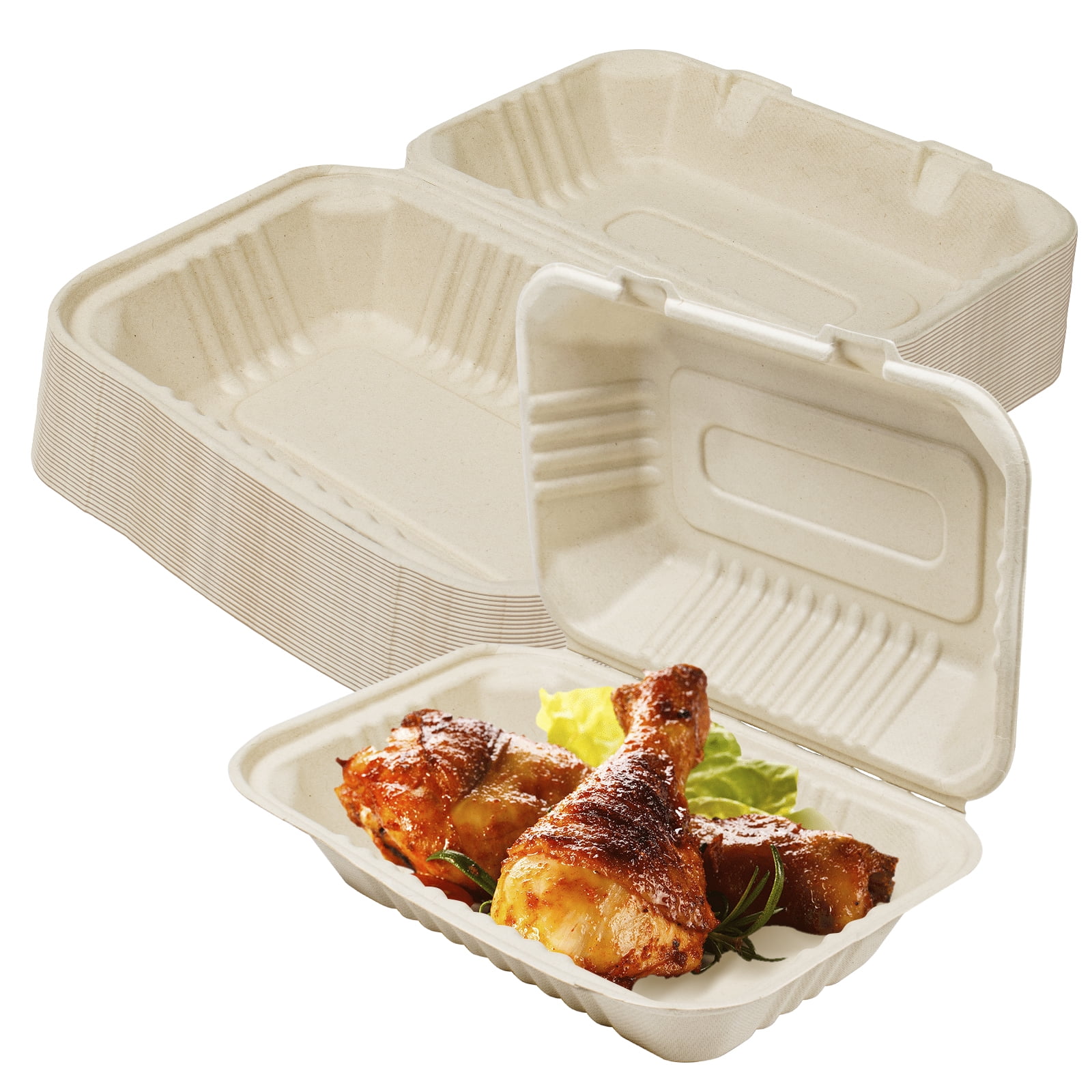 CICIWARE Take Out Food Container 9 "x 6" (Pack of 30), Disposable ...
