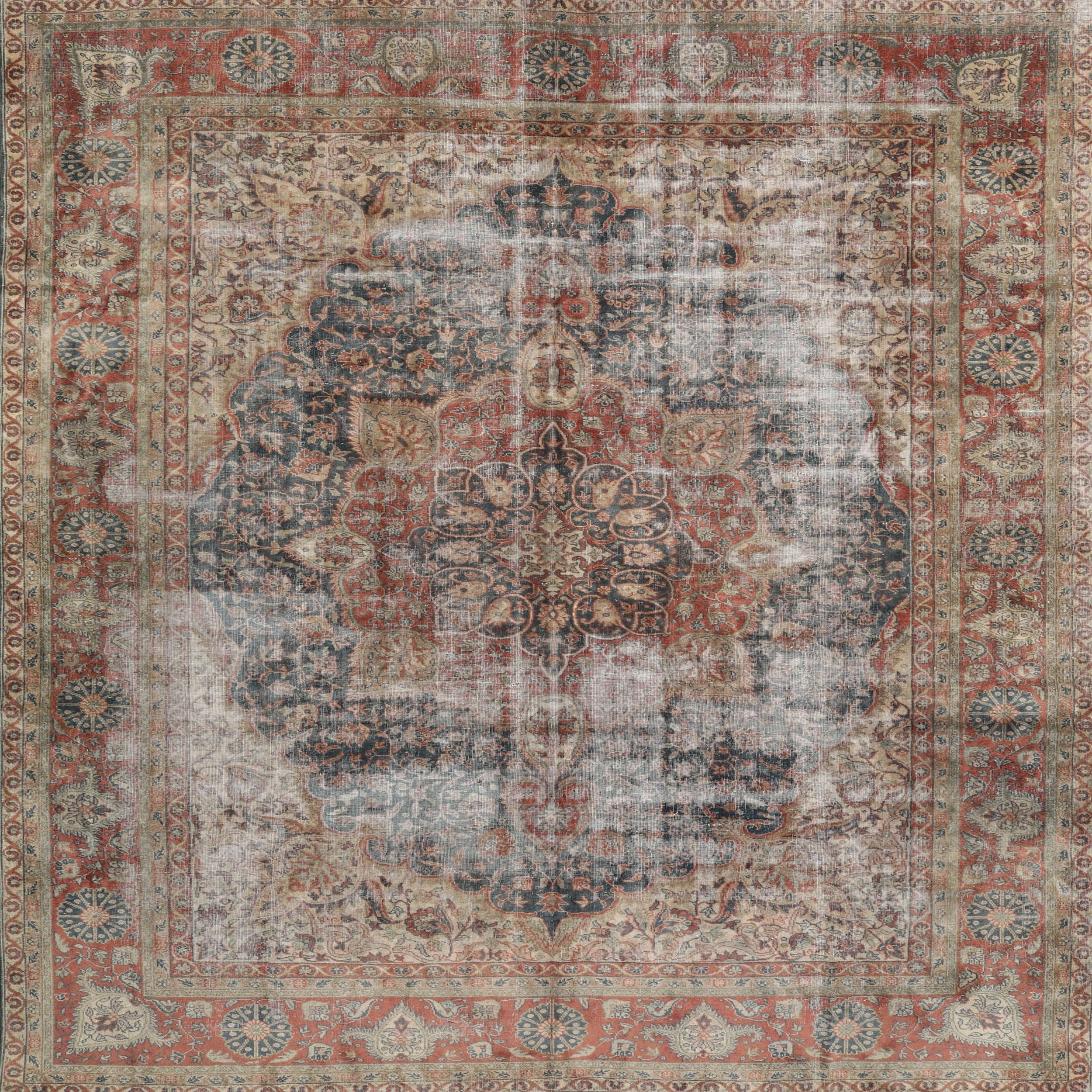 Ahgly Company Indoor Square Traditional Sienna Brown Persian Area Rugs ...