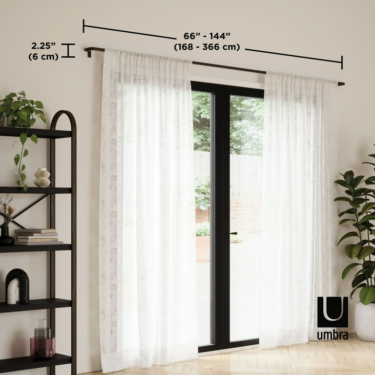 Umbra Twilight Expandable Blackout Curtain Rod 66 144 Walmart