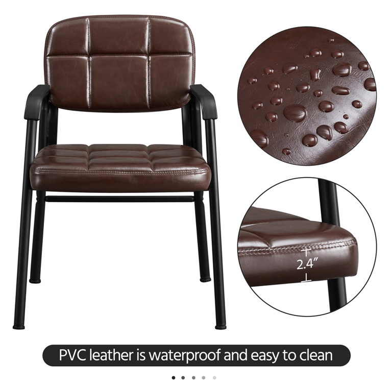 Brown Leather Office Guest Chairs