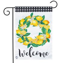 Lemon Wreath Welcome Garden Flag – 12" x 18", Double Sided, Summer ...