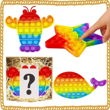 4 Packs Pop Poop Fidget Toy, Mouse Mermaid Butterfly Sensory Anxiety ...