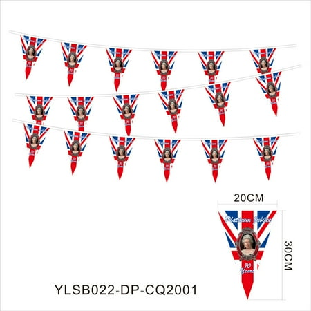 SICED Queen Platinum Jubilee Fabric Bunting Banner Queens Jubilee 2022 ...