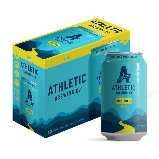 Athletic Brewing Run Wild IPA Non-Alcoholic Ale Beer, 12 fl. oz. can ...